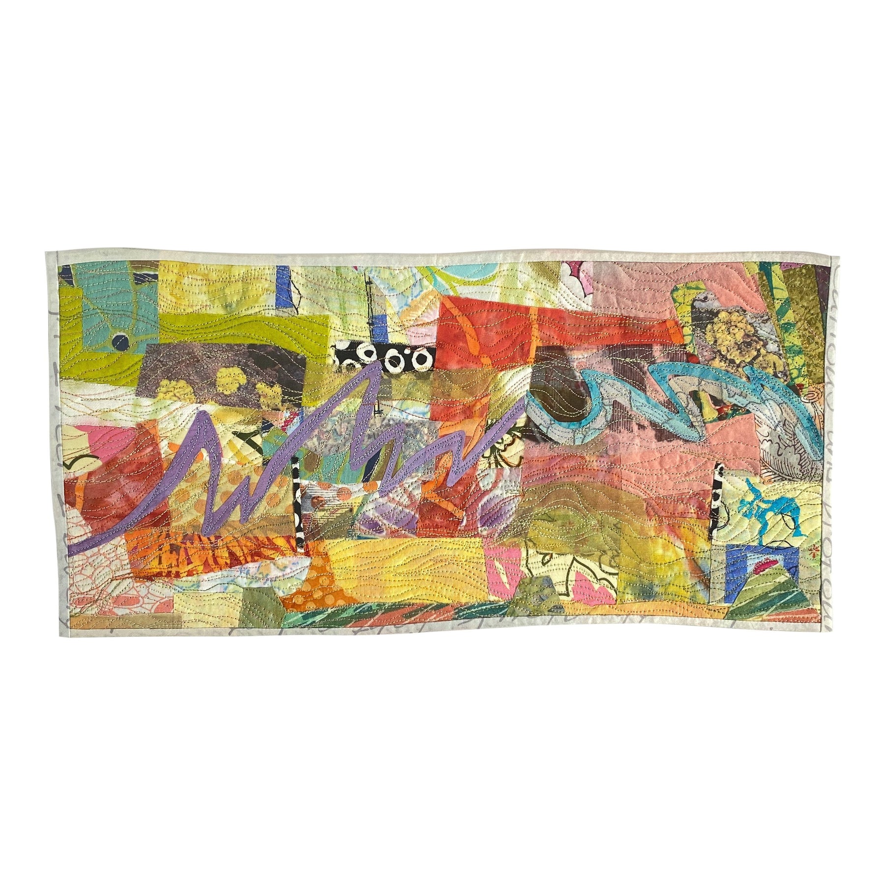 Trace – Framed Textile Collage by Darcy Falk